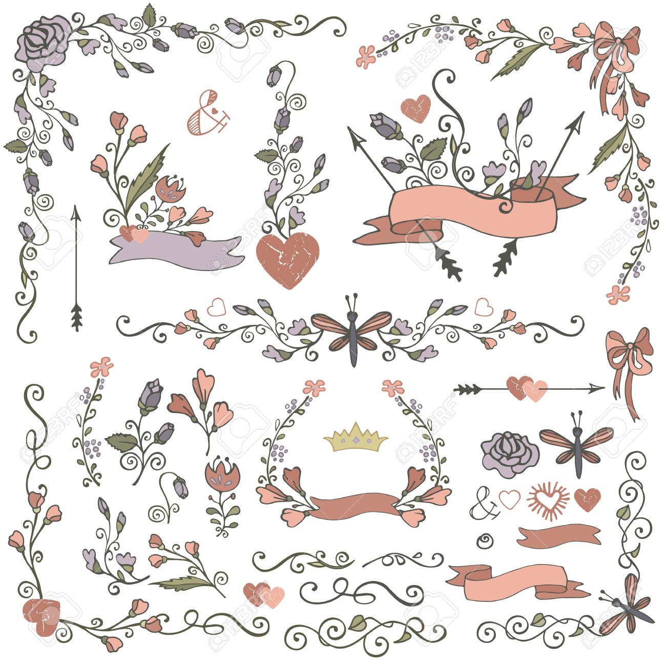 flower doodles border