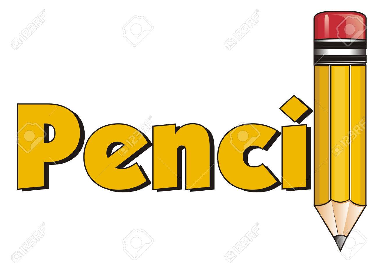 Pencil Peek Up From Word Pencil Stock Photo Picture and Royalty Free Image. Image 76194096