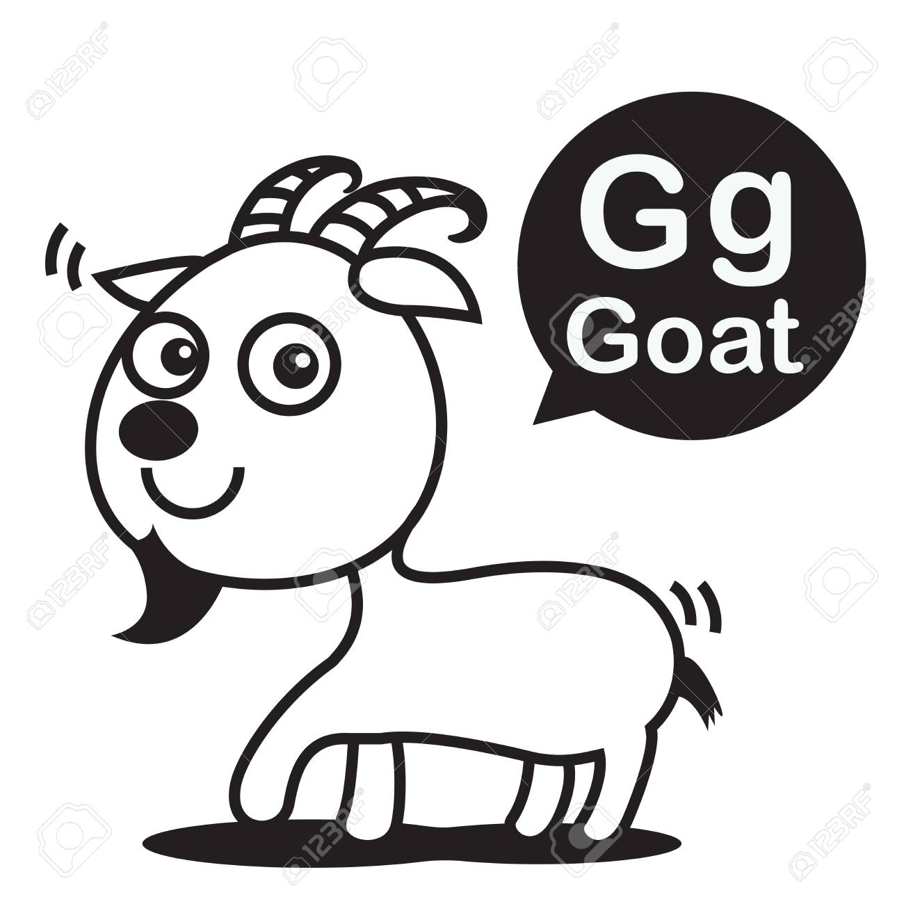 g for goat coloring pages