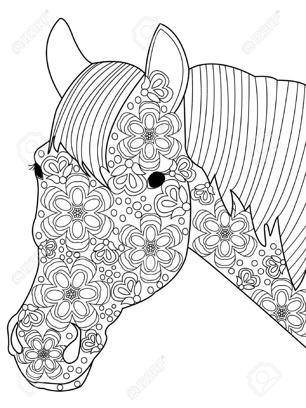 horse head coloring pages