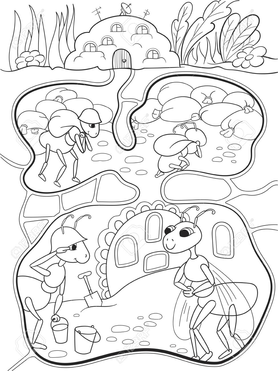 ants coloring sheet