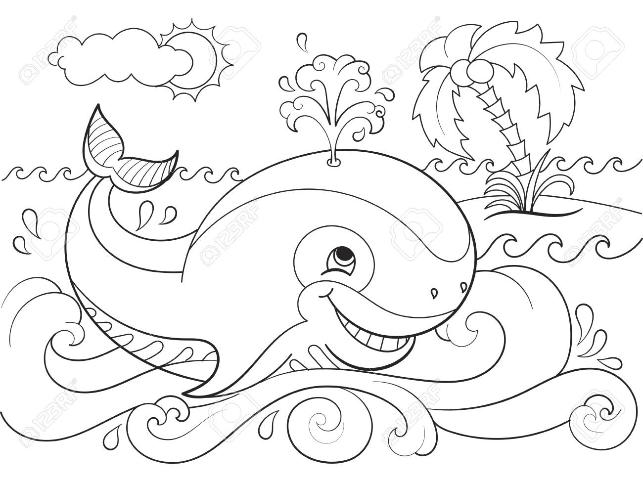 blue whale coloring for kids