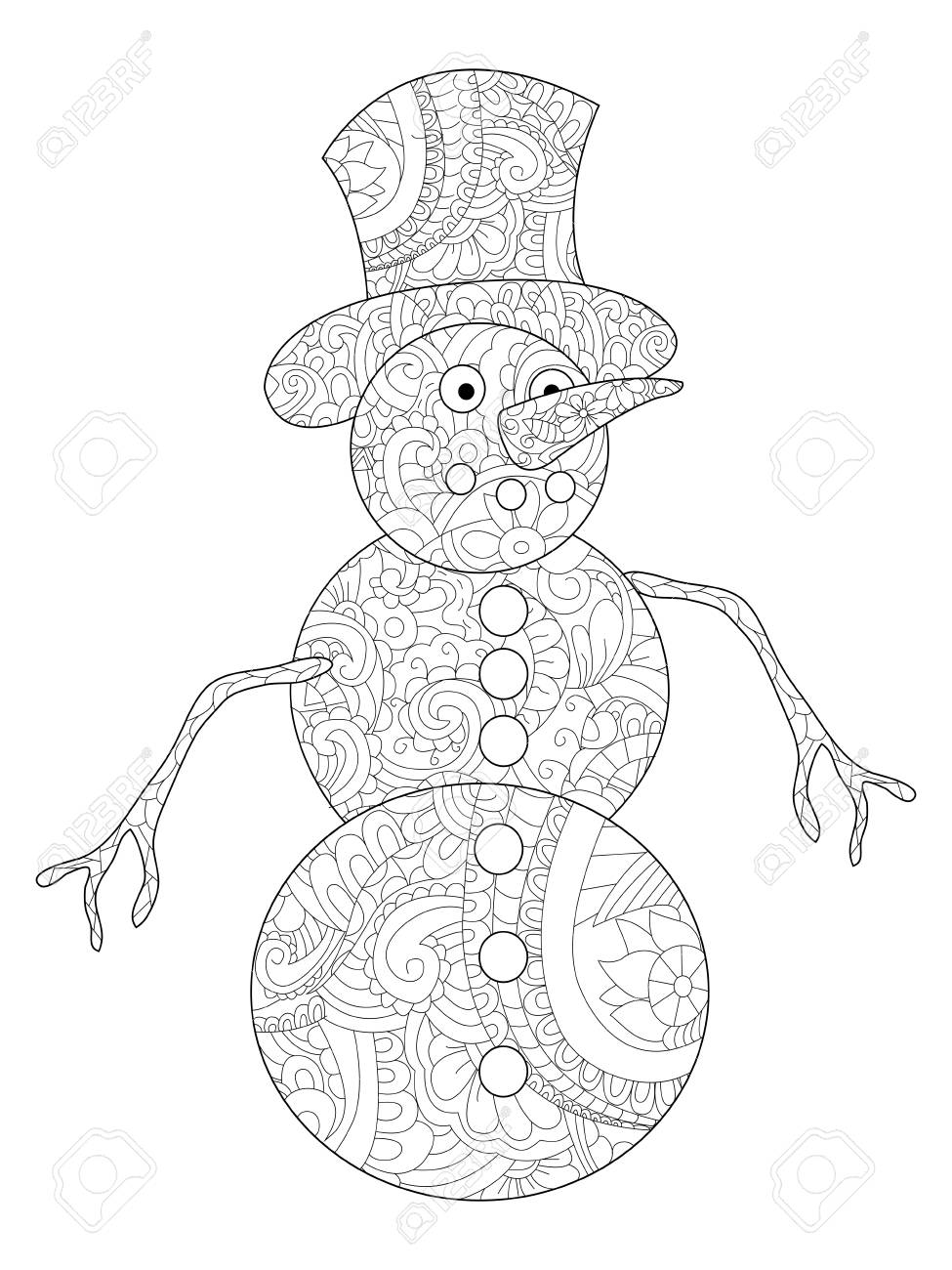 coloring book snowman