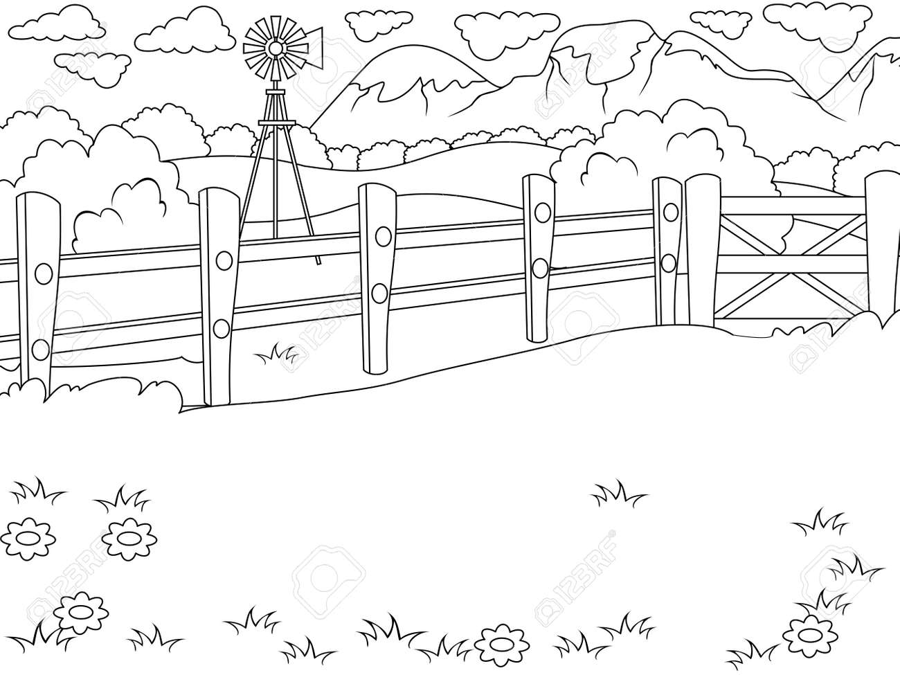 wooden fence coloring pages
