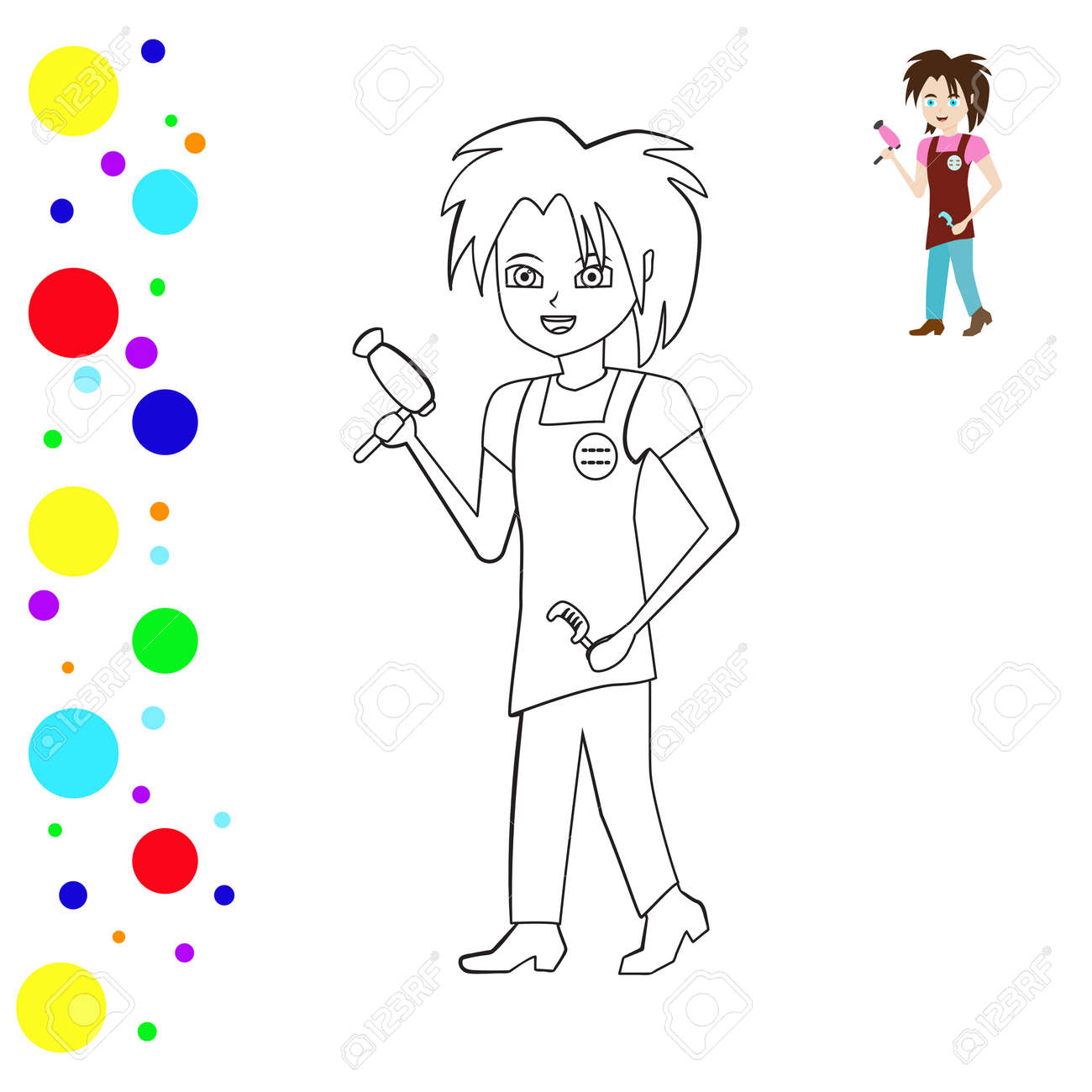hairdresser coloring pages