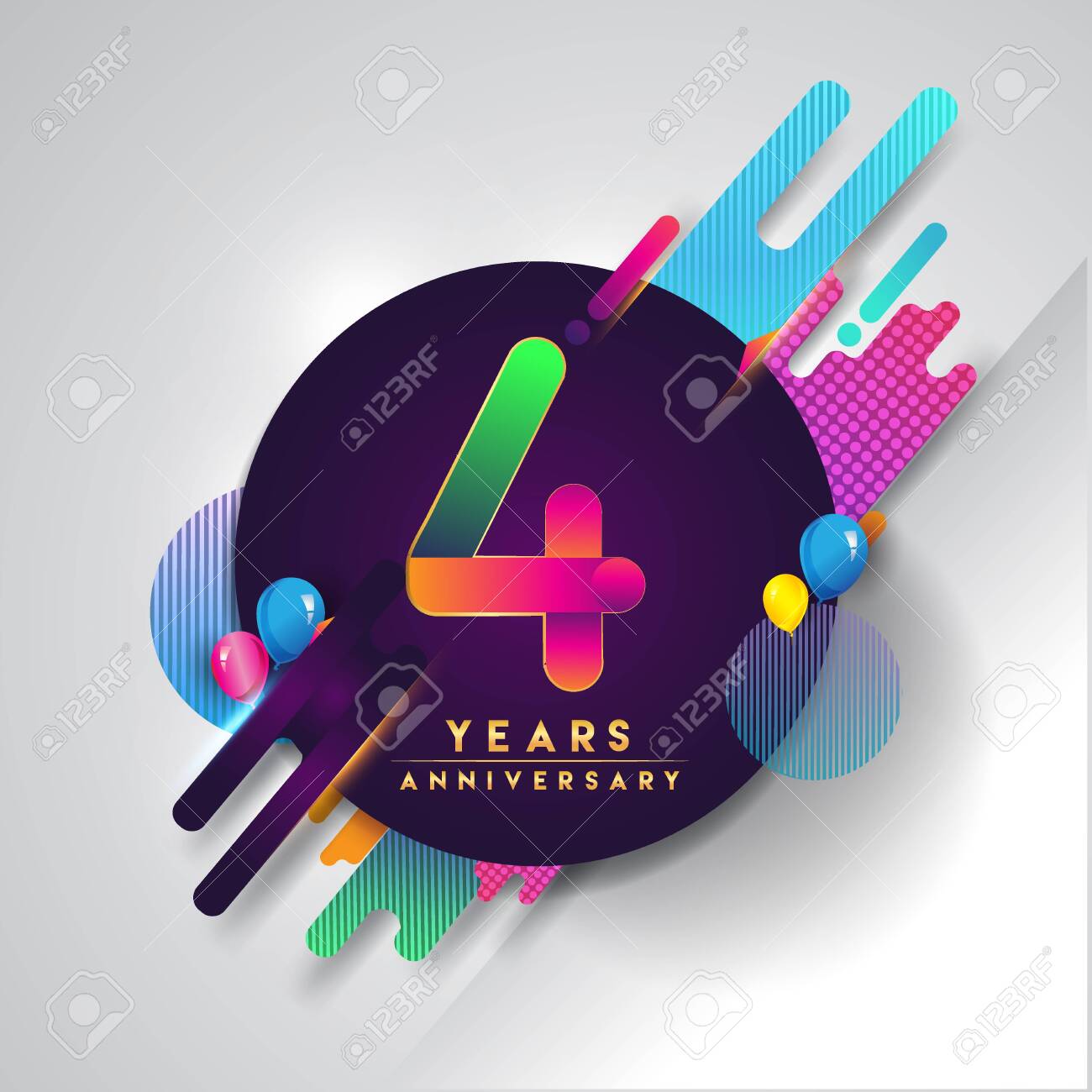 4th anniversary vector