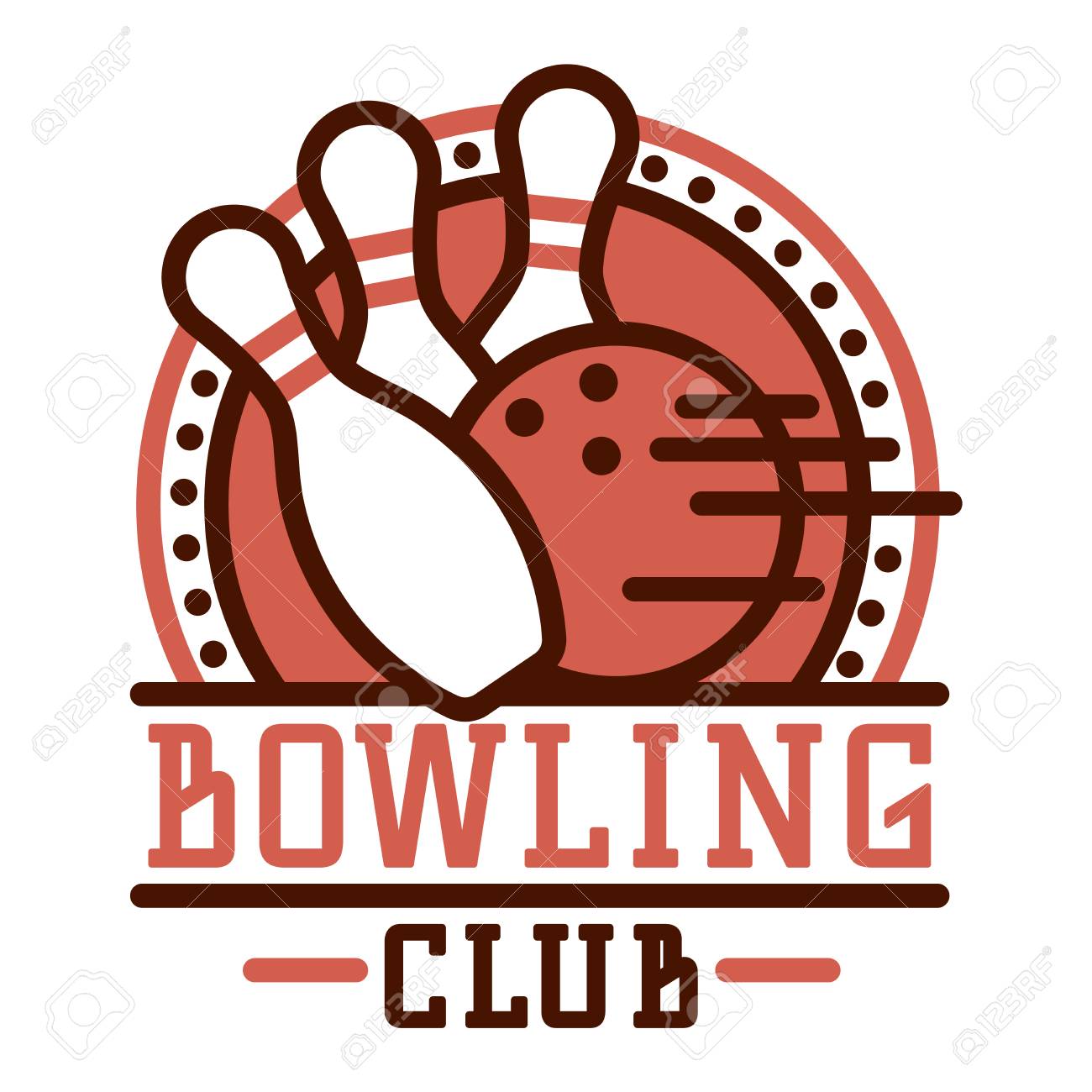 bowling logo design template