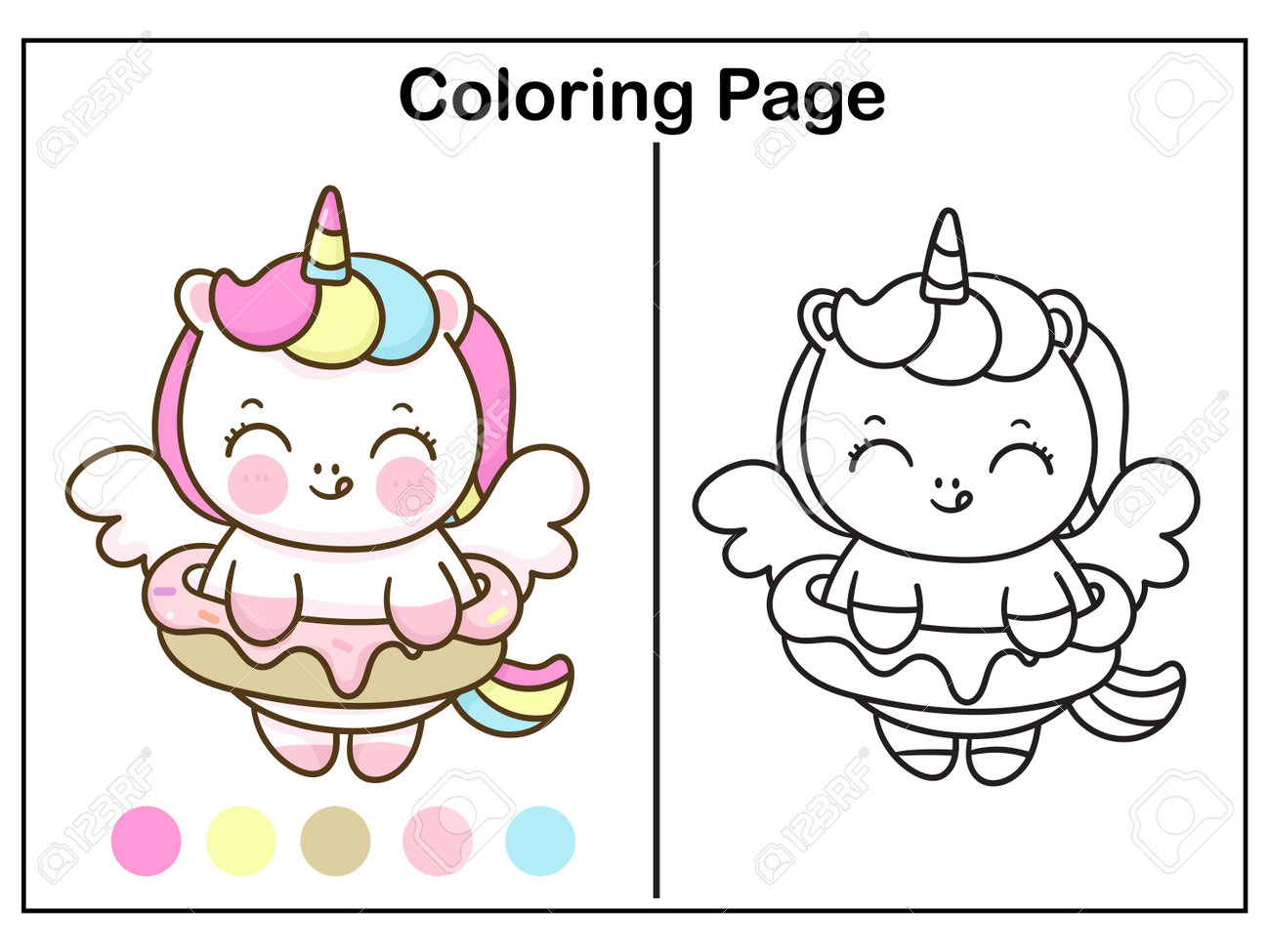 coloring pages unicorn donut