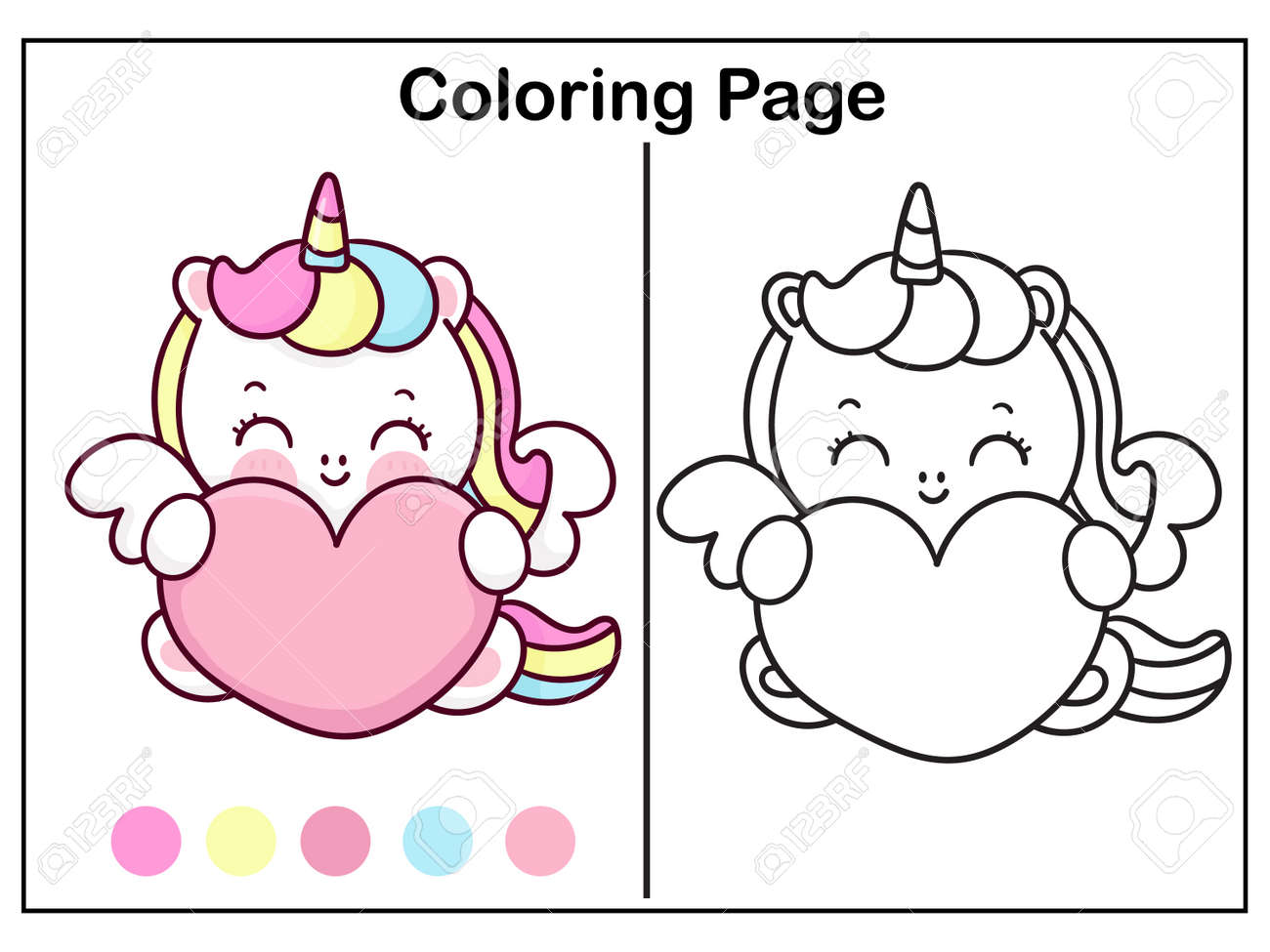 how to draw unicorn heart