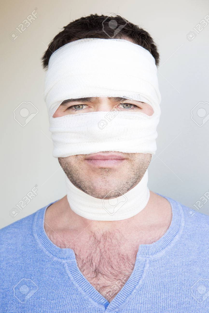 Head wrapped in bandages store