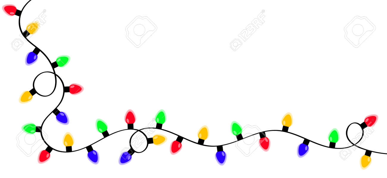 string lights white background