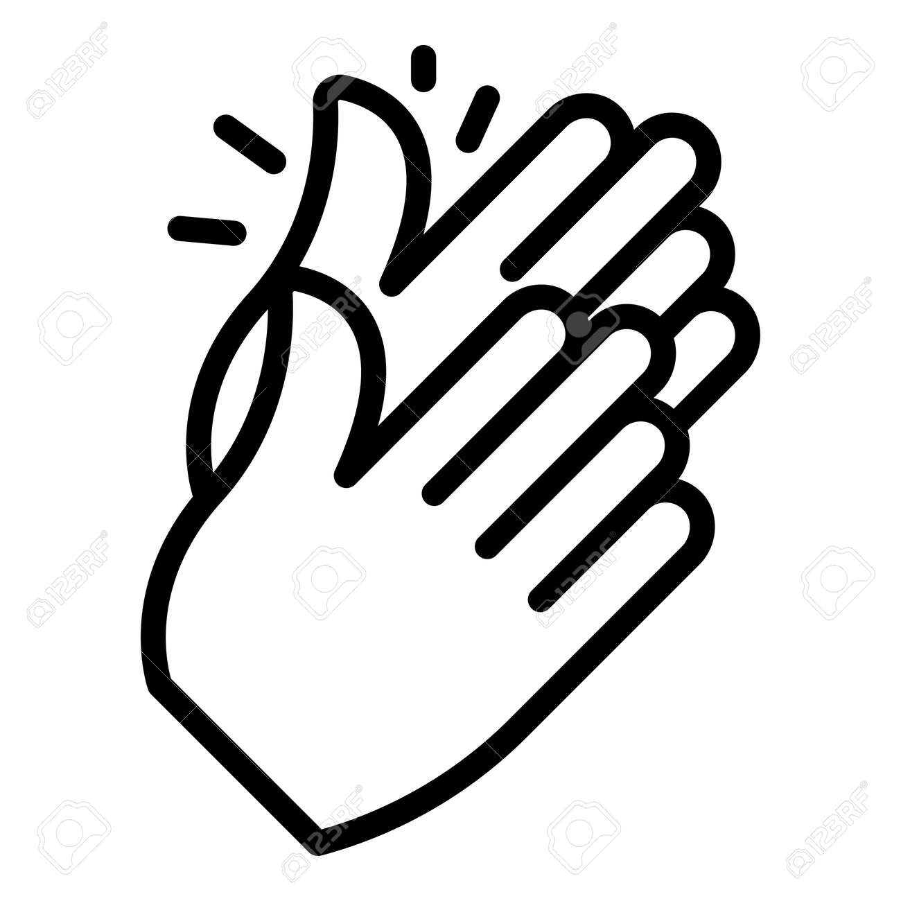 Vecteur De Contour D icone De Handclap De Culture. Applaudissements A La Main. Les Gens Encouragent Clip Art Libres De Droits Svg Vecteurs Et Illustration. Image 171595533